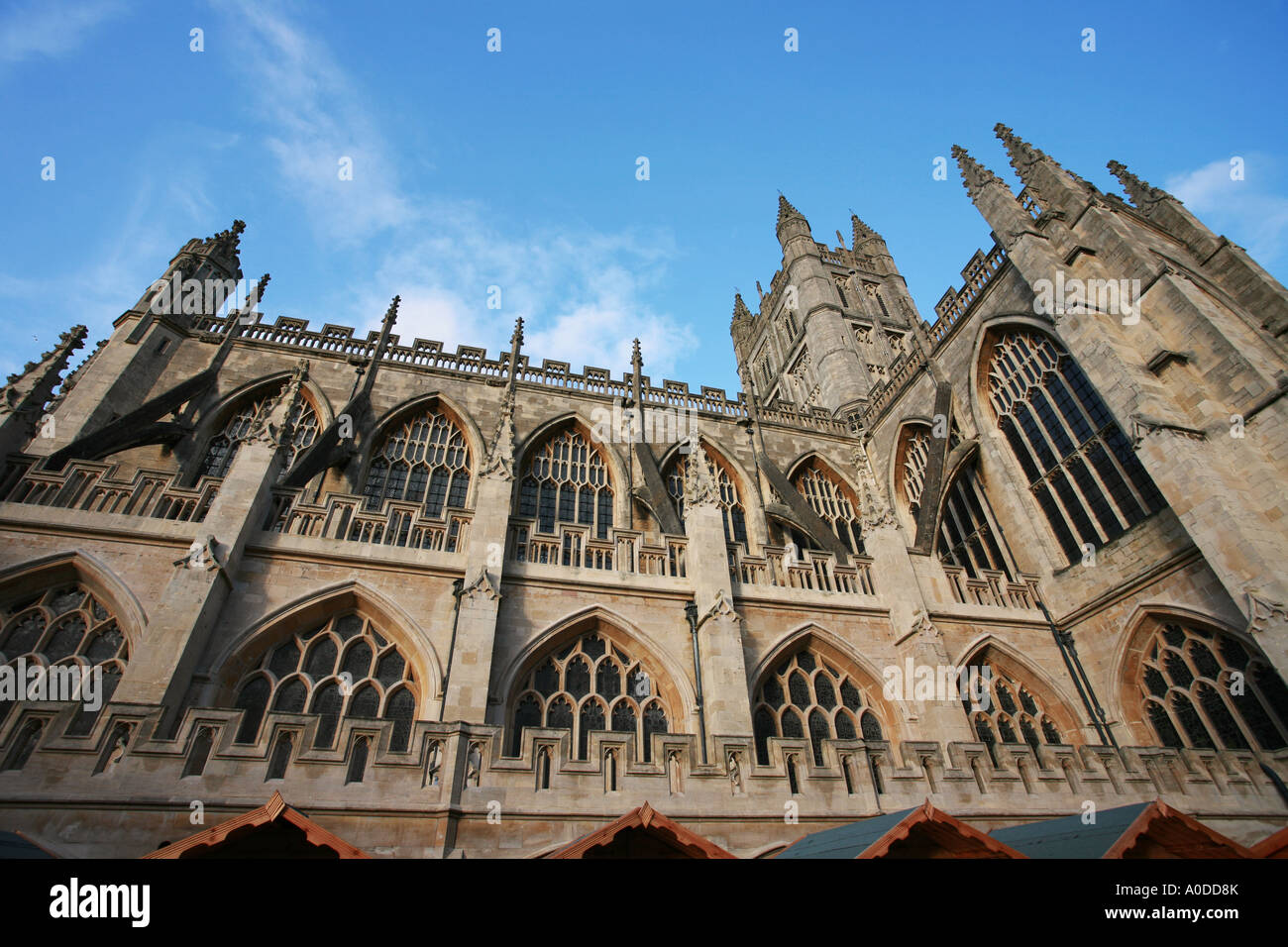 Closeup view of Bath Abbey Cathedral in Bath Somerset a world heritage ...
