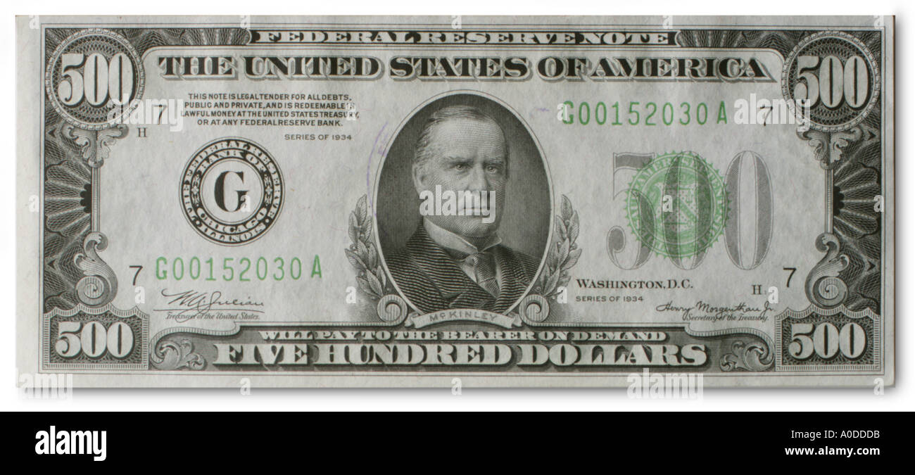 $500 bill hi-res stock photography and images - Alamy