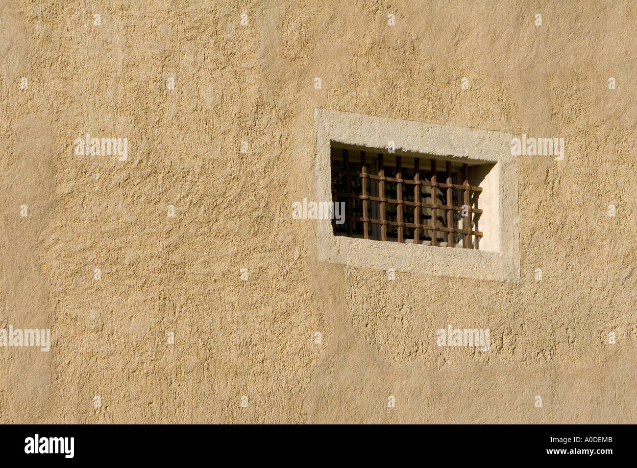 Barred window of Castle Goldrain, South Tyrol, Italy Stock Photo - Alamy