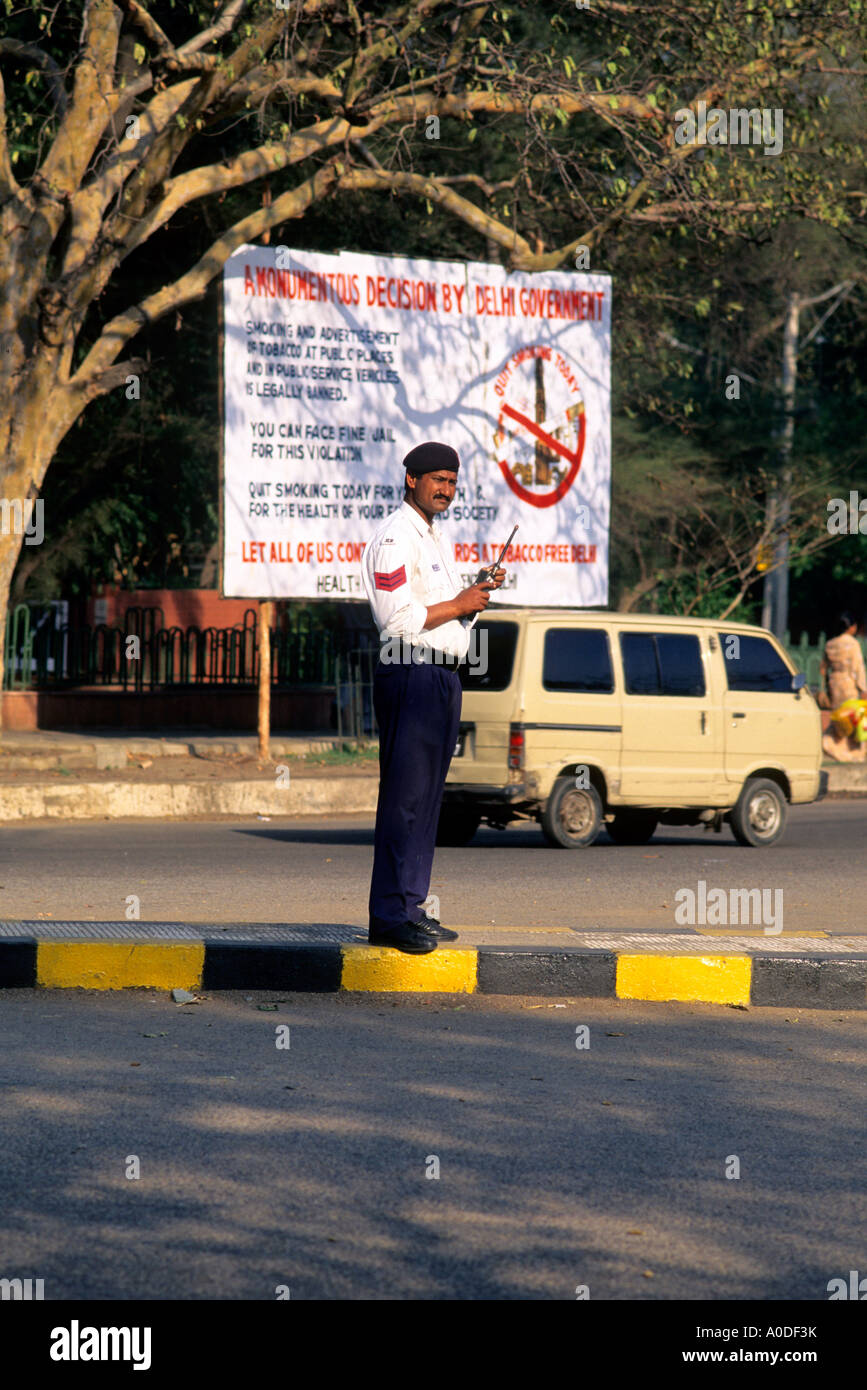 A traffic police officer in Delhi India Stock Photo - Alamy