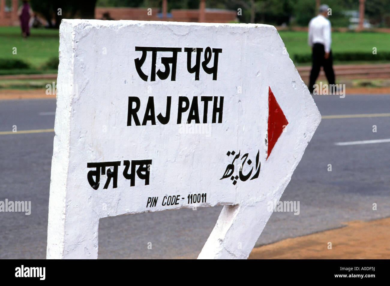 Road sign marker in Delhi India Stock Photo - Alamy