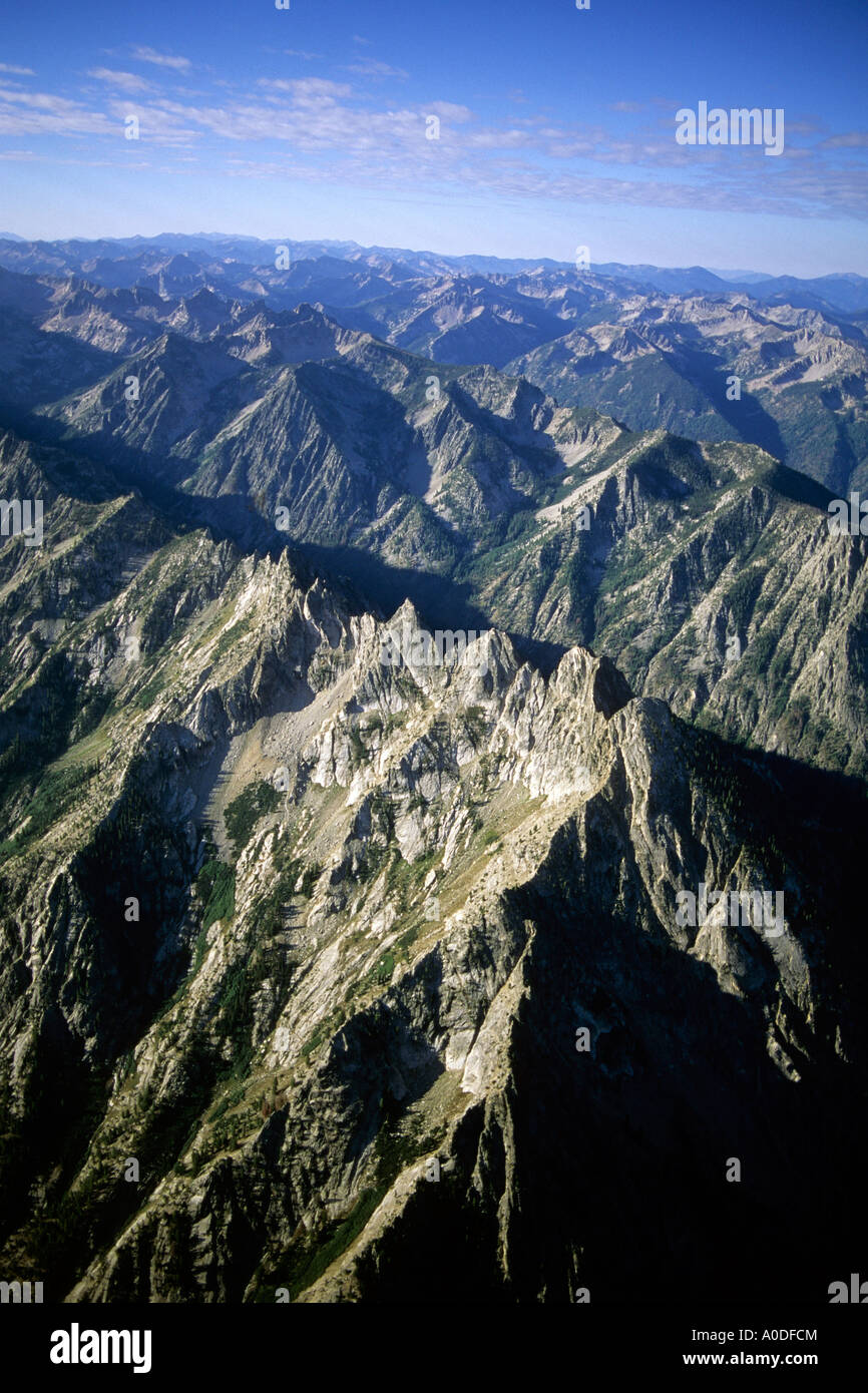 An aerial view of the Sawtooth Mountains in Idaho Stock Photo - Alamy