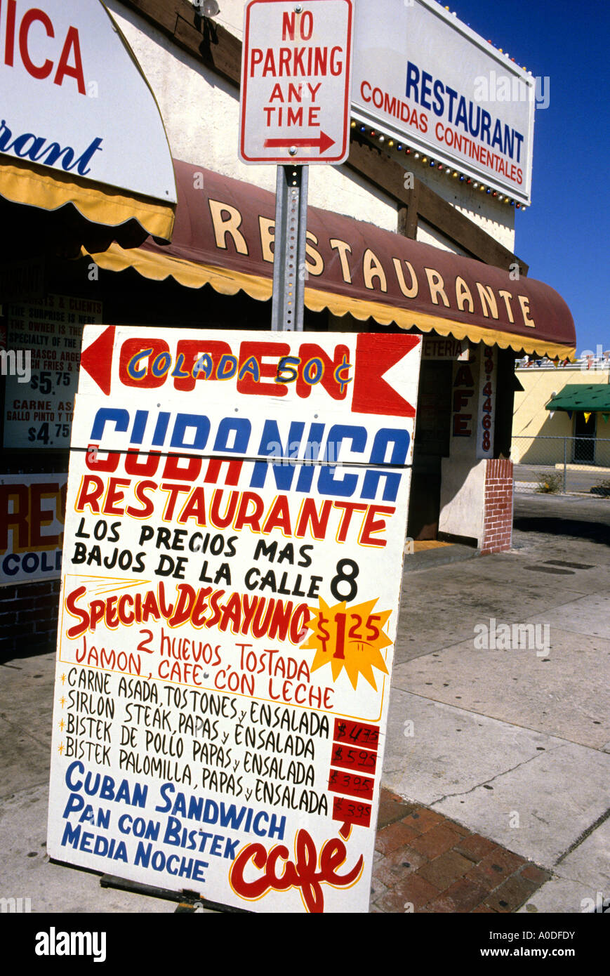 Cuban store front and signage in Little Havana Miami Florida Stock ...