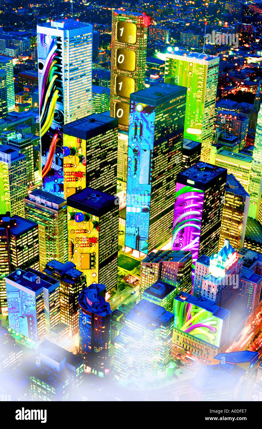 "computer city" concept Stock Photo - Alamy