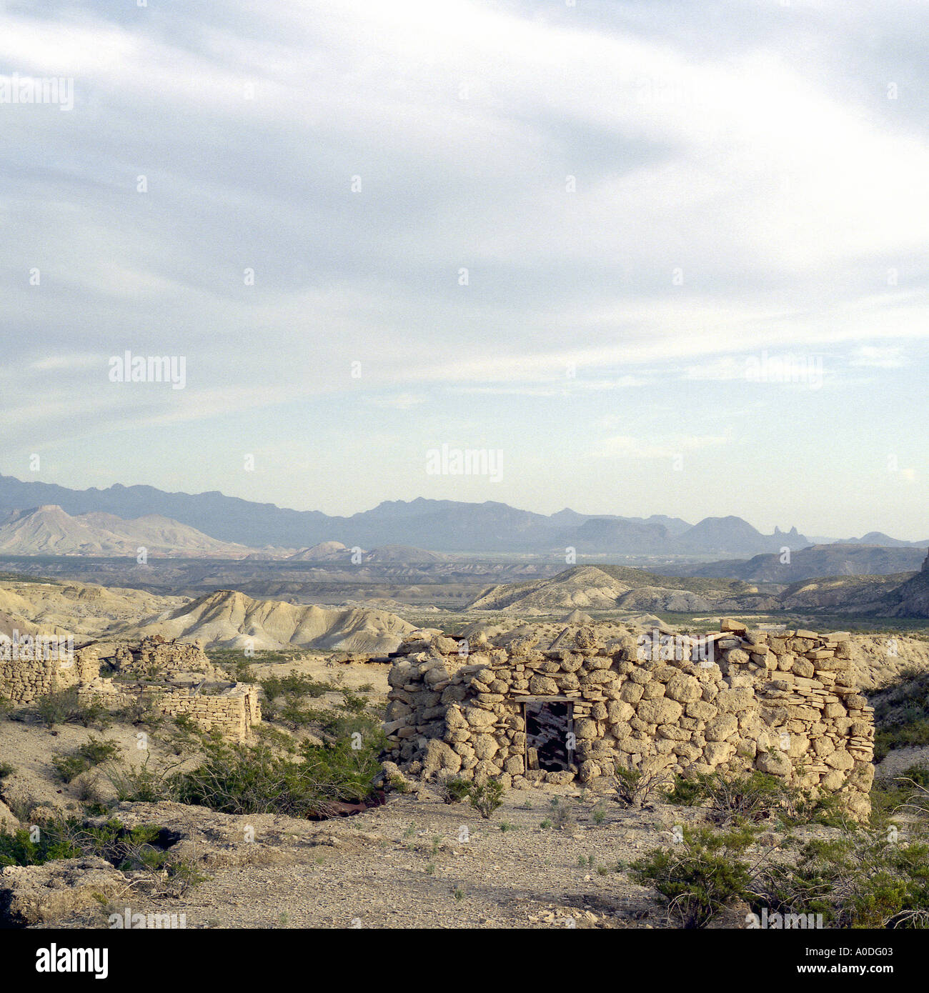 Ruins of a former mining settlement in Terlingua ghost town Texas Stock ...