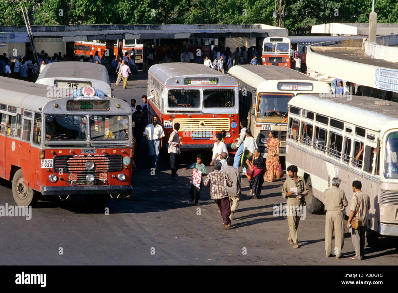 A bus station in Bangalore India Stock Photo - Alamy