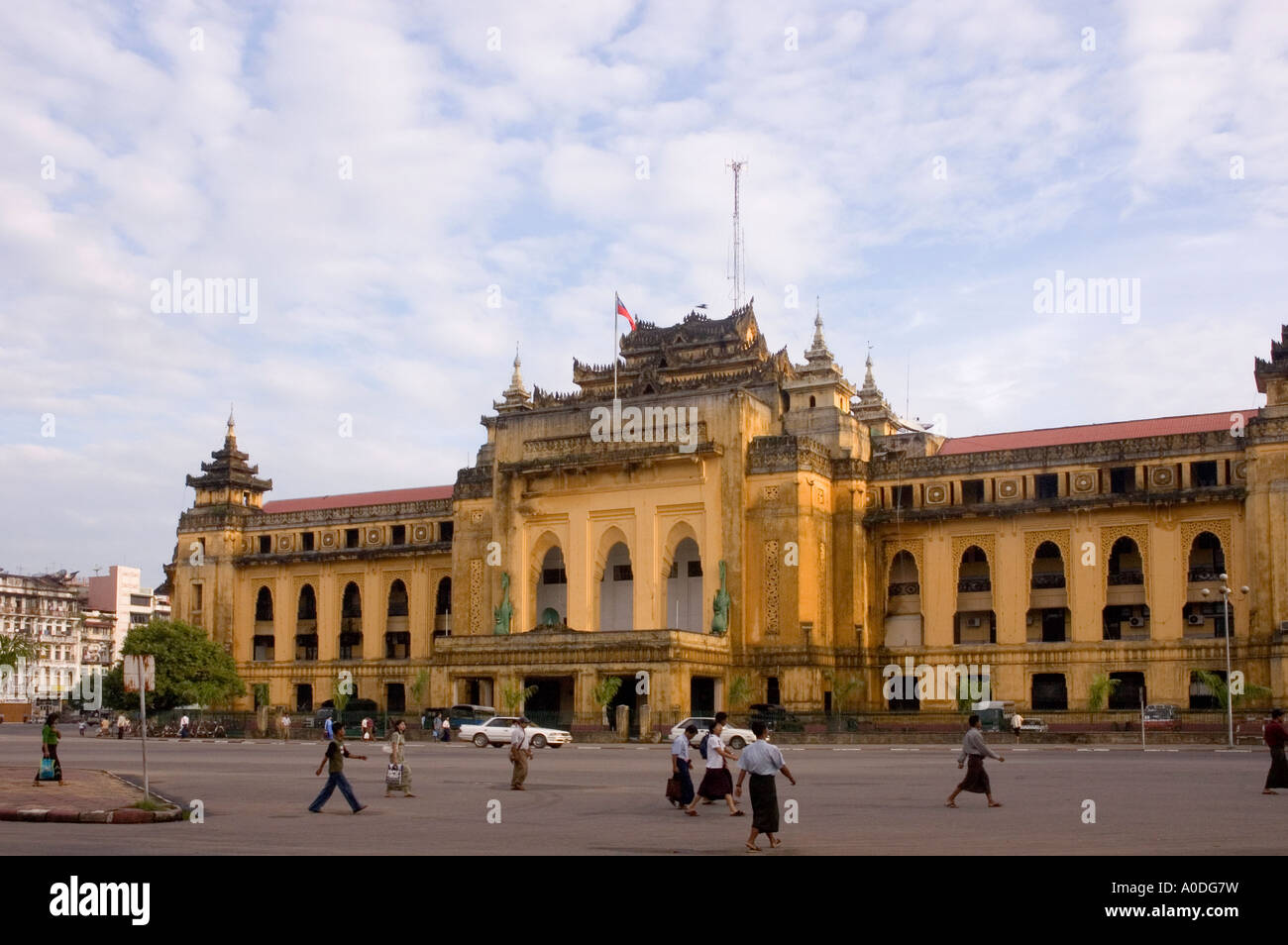 Stock photograph of an old British colonial building in Yangon in ...