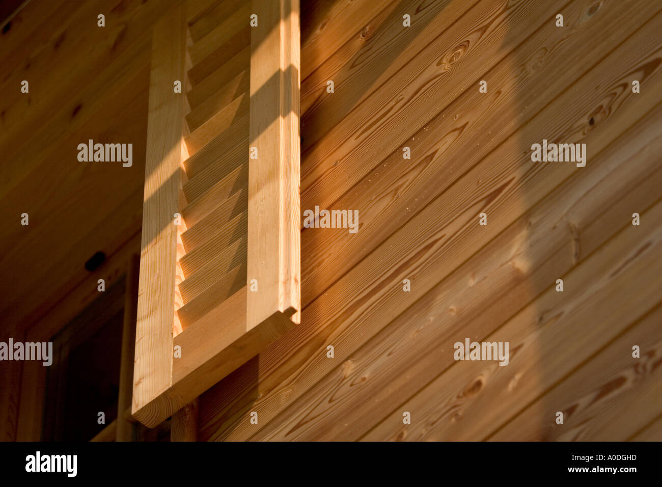 Wooden shutter of window of timber building Stock Photo - Alamy