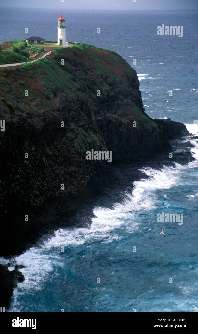 Lighthouse on high cliff Stock Photo - Alamy