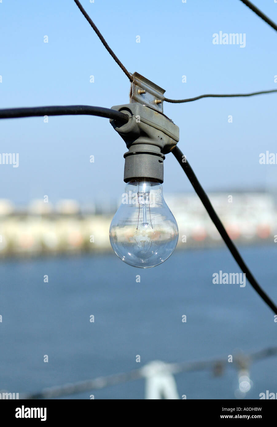 A Portrait Close Up Photograph of a Light Bulb Onboard a Boat Stock ...