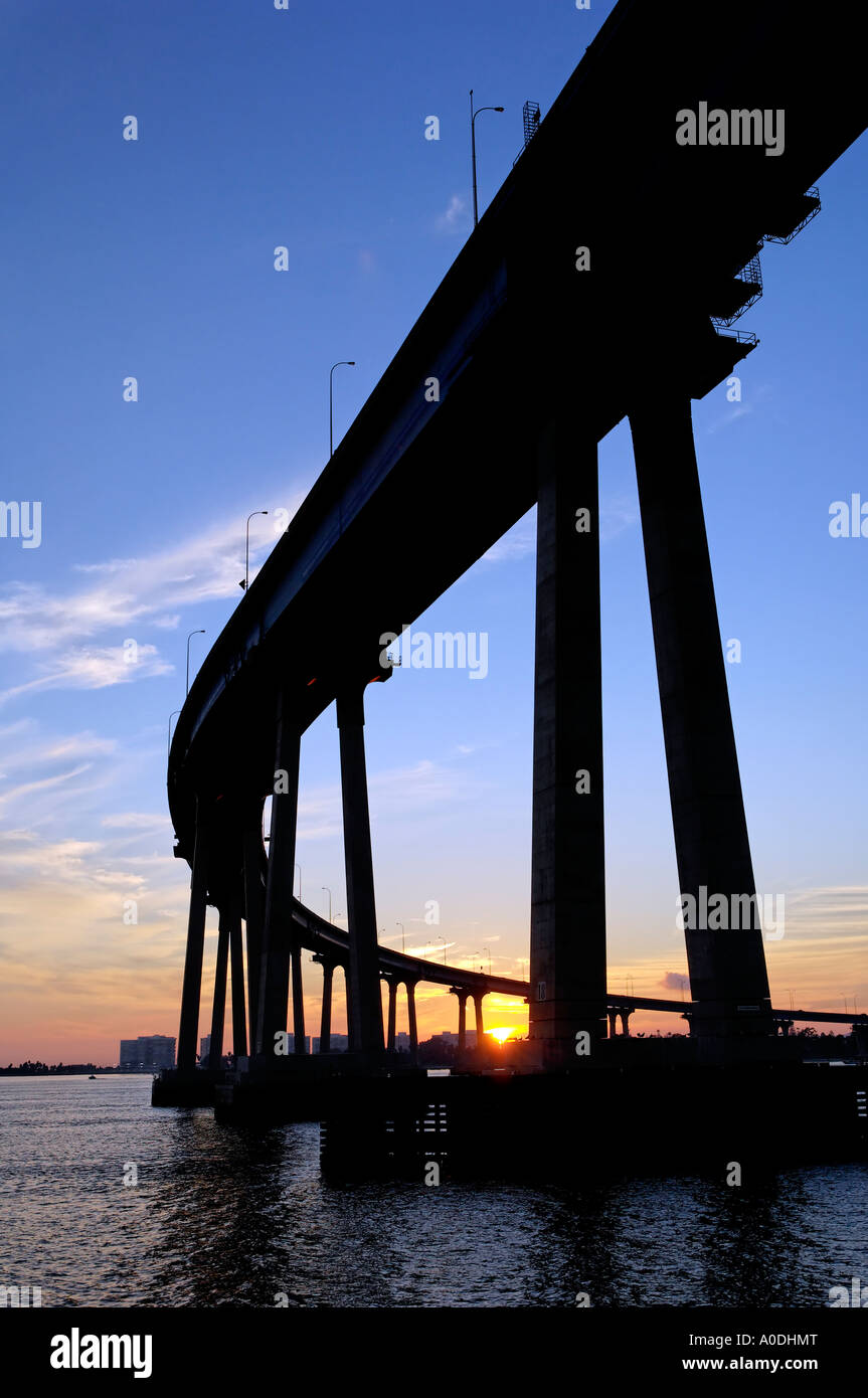 The Coronado Bridge Photograph in Portrait View at Sunset, San Diego ...
