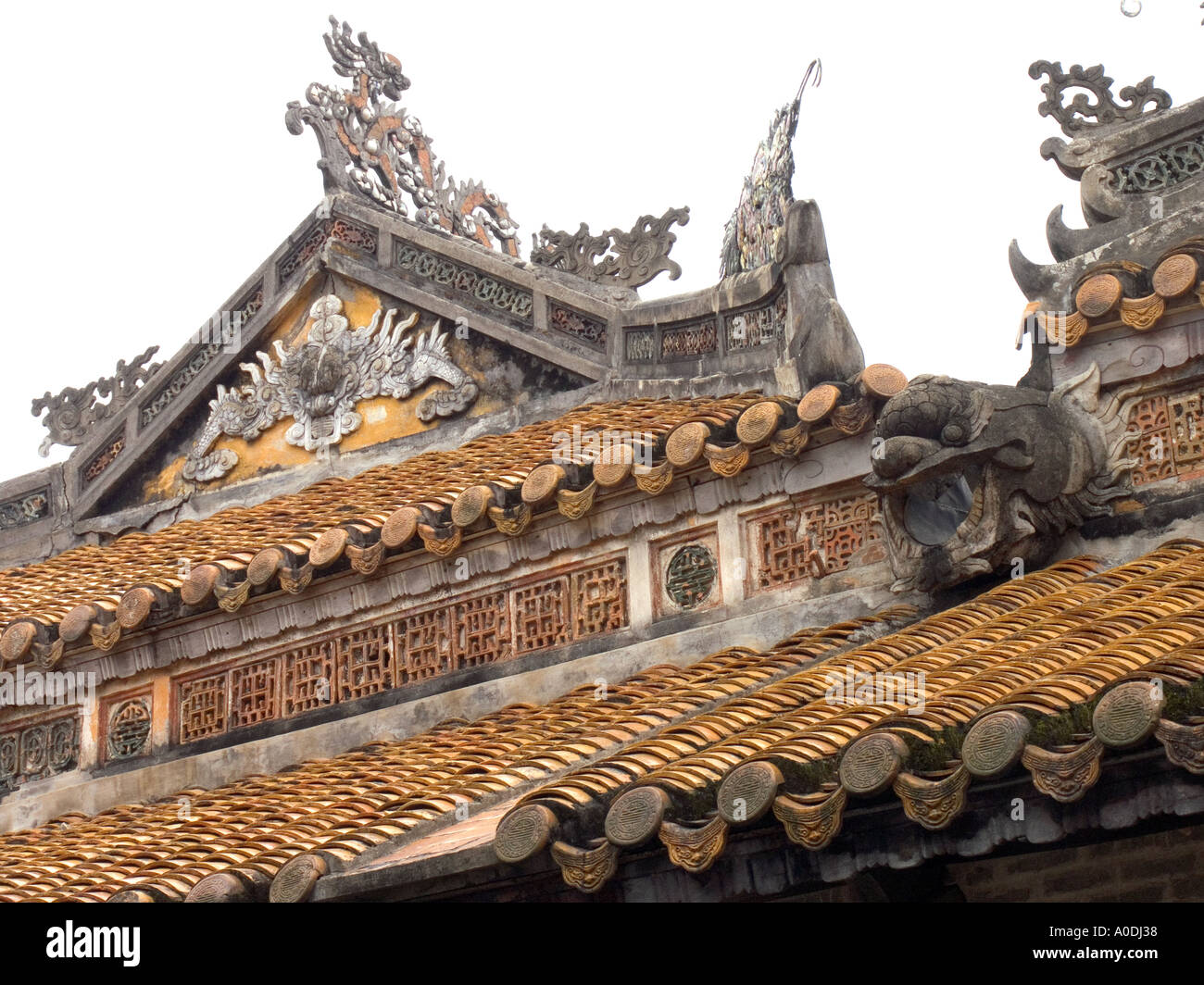 Vietnam Hue Royal Tombs Tomb of Emperor Tu Duc ruled 1848 83 tiled roof ...