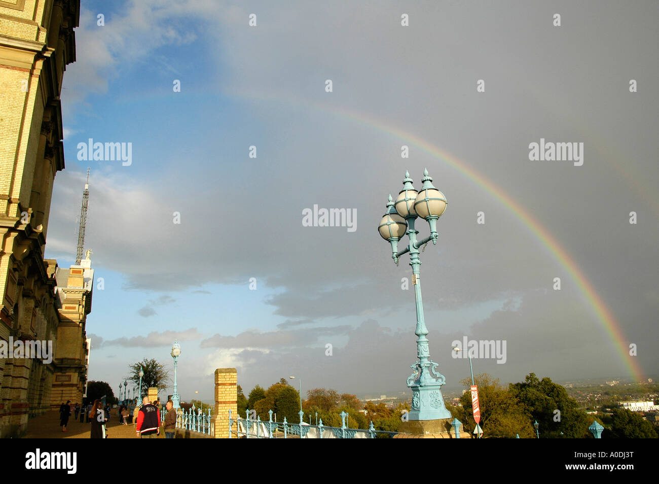Double rainbow over Alexandra palace Stock Photo - Alamy