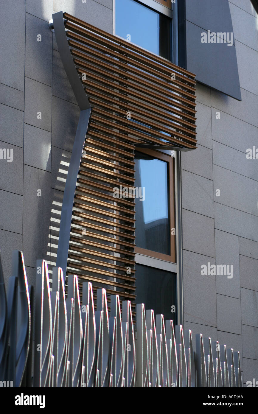The distinctive window coverings of the windows at the new Scottish ...