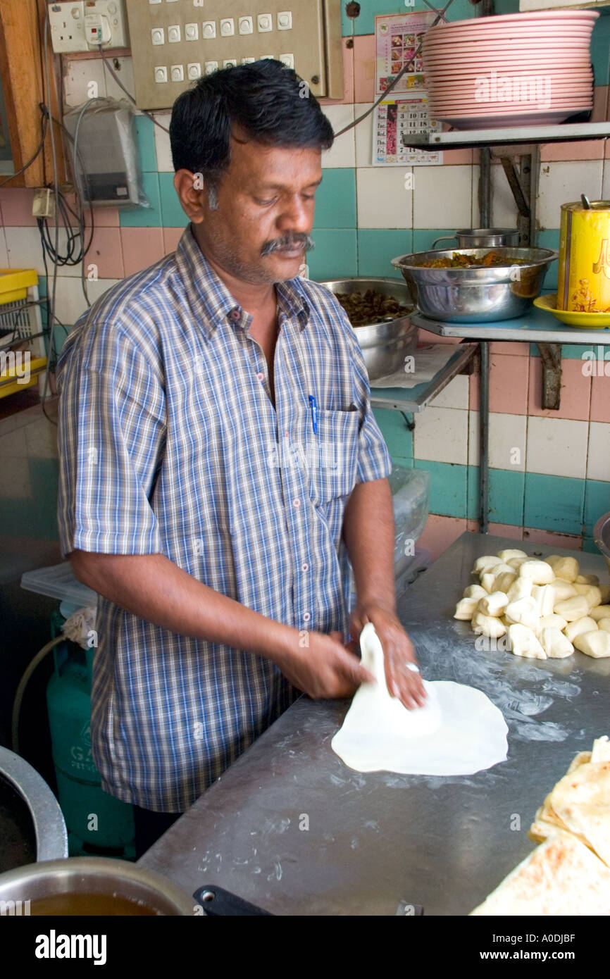Roti maker displays his skills in a Penang restaurant Stock Photo - Alamy