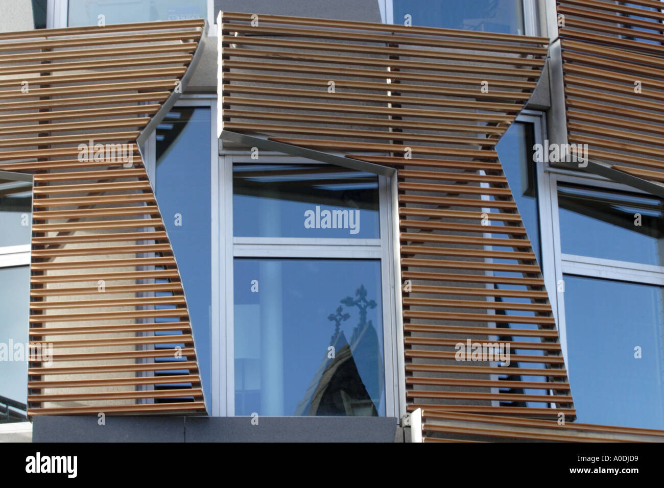 The distinctive window coverings of the windows at the new Scottish ...
