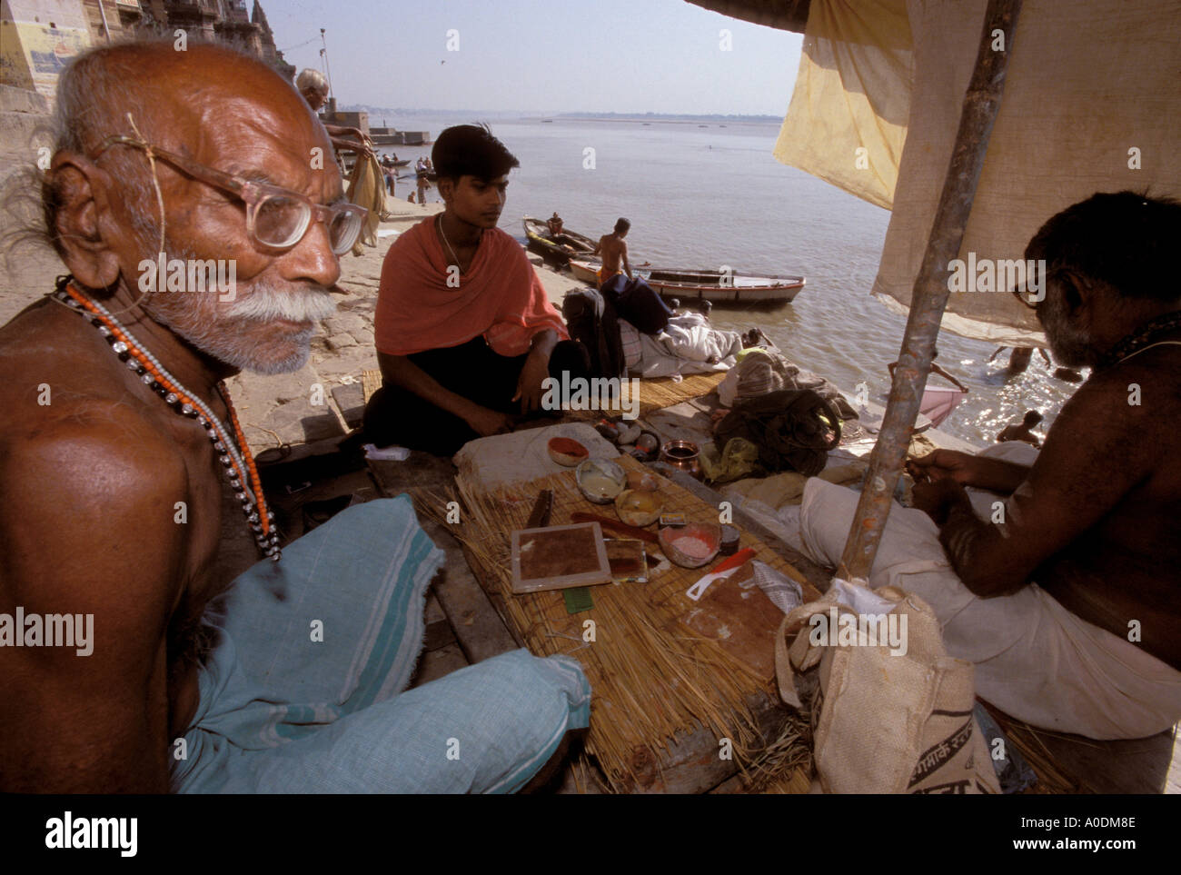 Hinduism Ganges Sacred River Varanasi Uttar Pradesh India Stock Photo ...