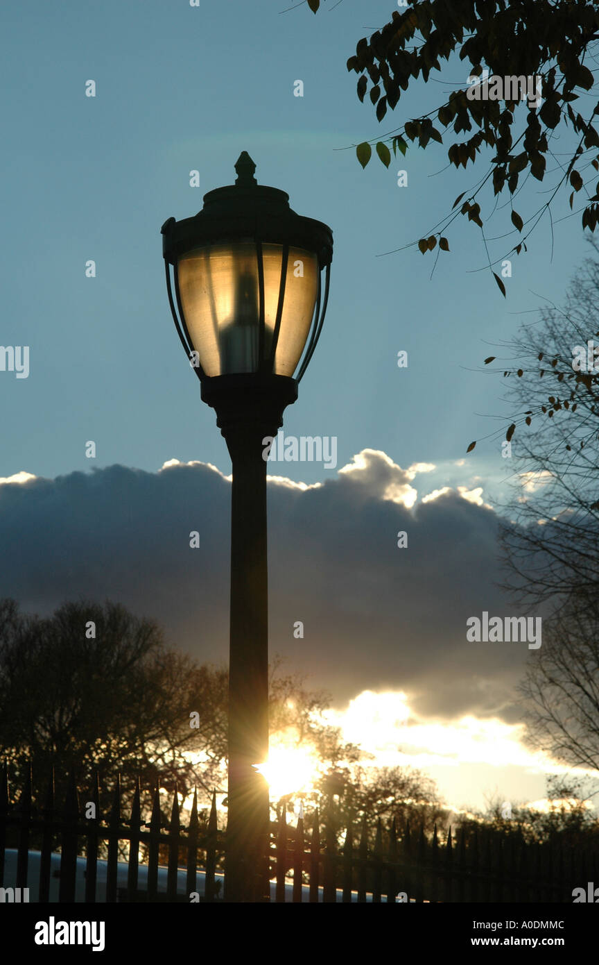 street lamp post and sunset Stock Photo - Alamy