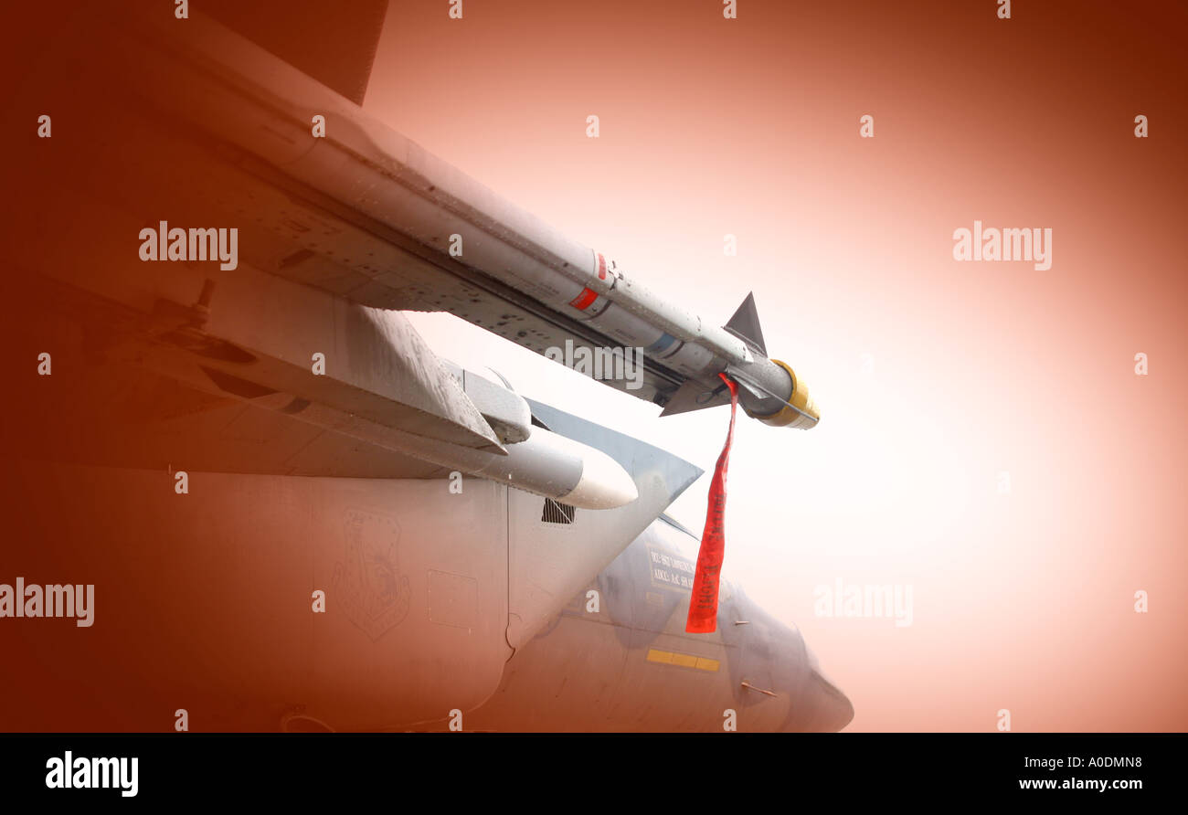 Close up of missile mounted on hard point on fighter jet Stock Photo ...