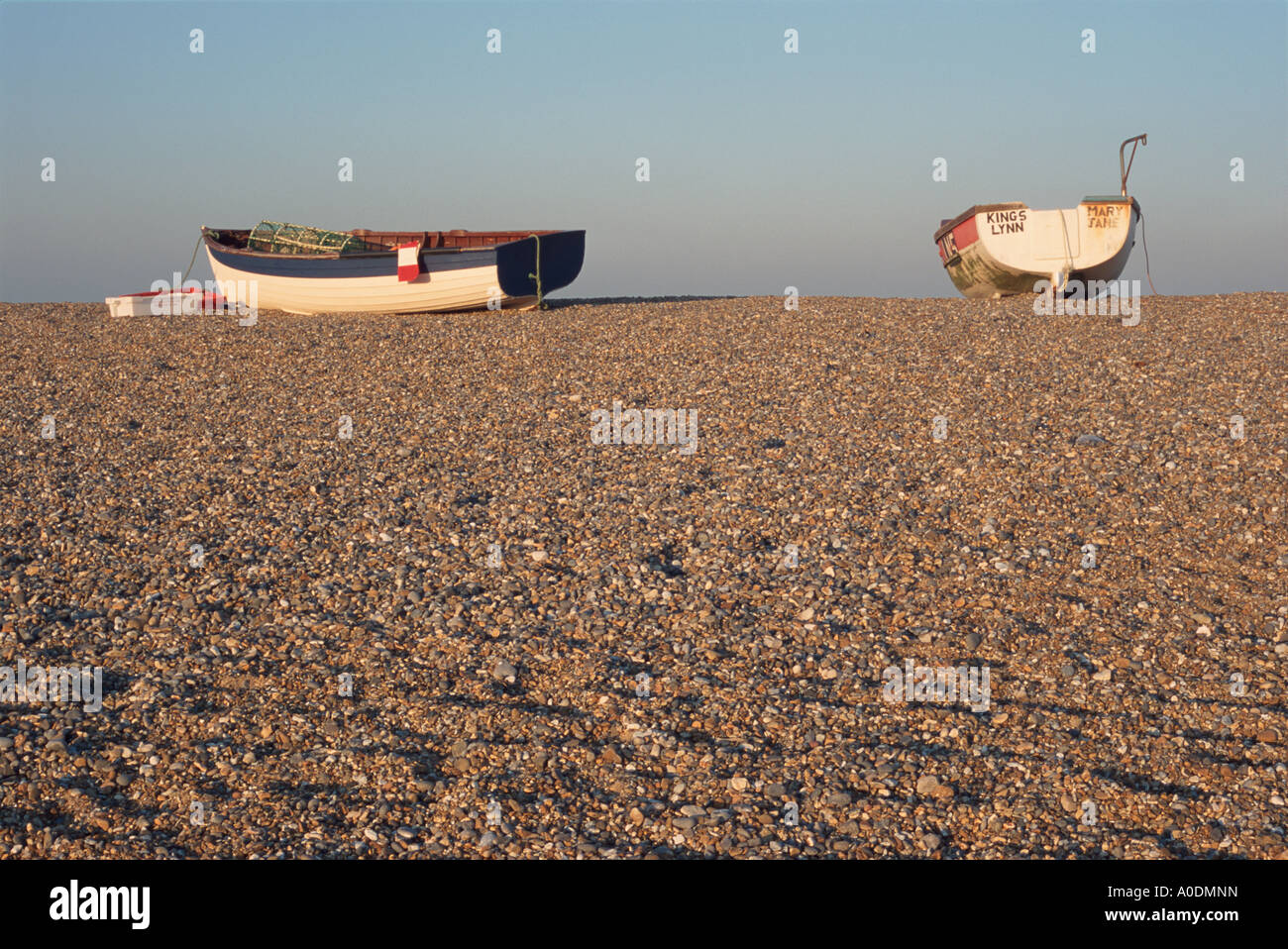 Small Inshore Fishing Boats on Shingle Ridge at Cley next the Sea ...