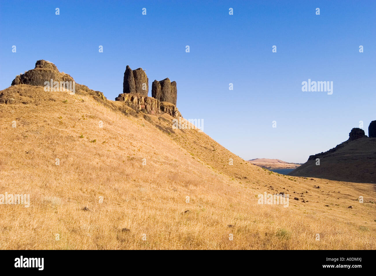 The Sisters rock formation at Wallula Gap on the Columbia River ...