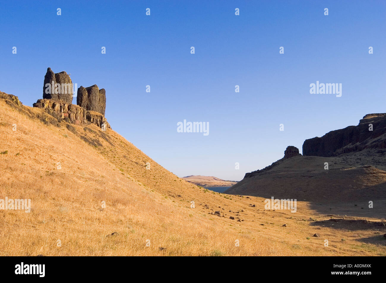 The Sisters rock formation at Wallula Gap on the Columbia River ...