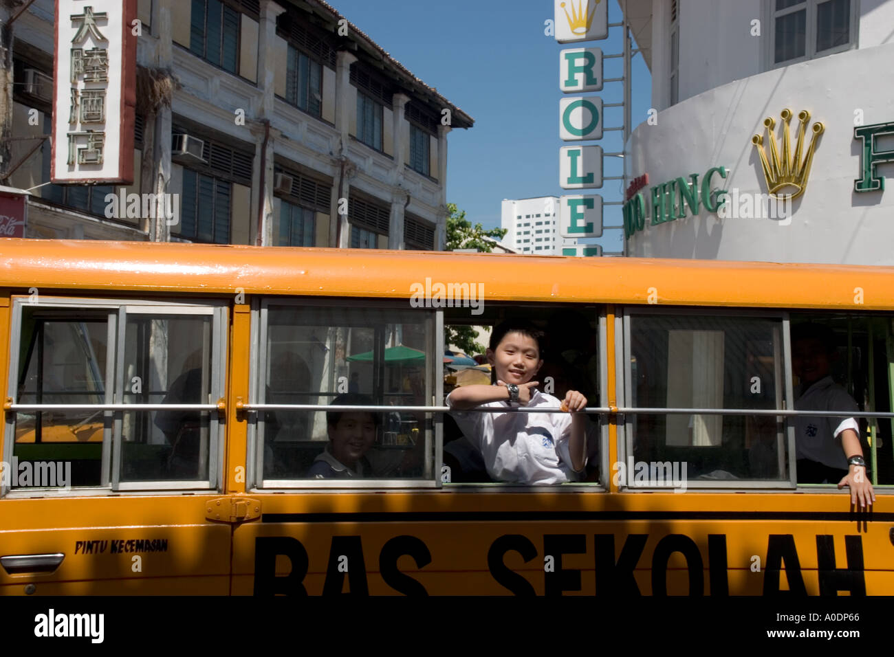 School bus in George Town Penang Stock Photo - Alamy