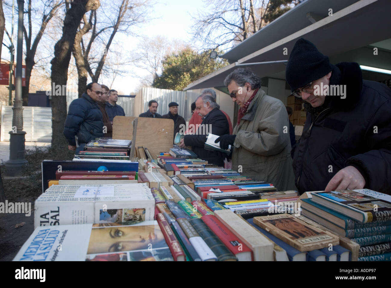 Outdoor book market outside Prado museum in Madrid Stock Photo - Alamy