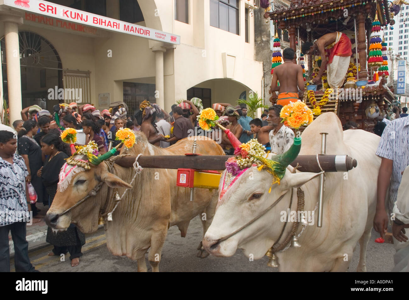 Hindu procession through in Penang Road Jalan Penang Penang Stock Photo ...