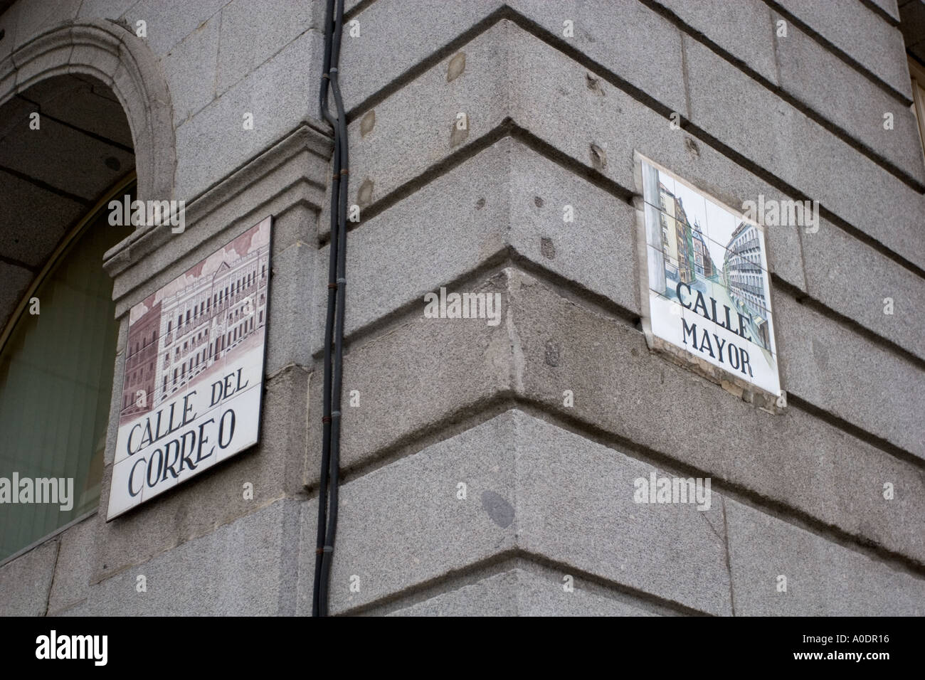 Street signs near Plaza Mayor in Madrid Stock Photo - Alamy