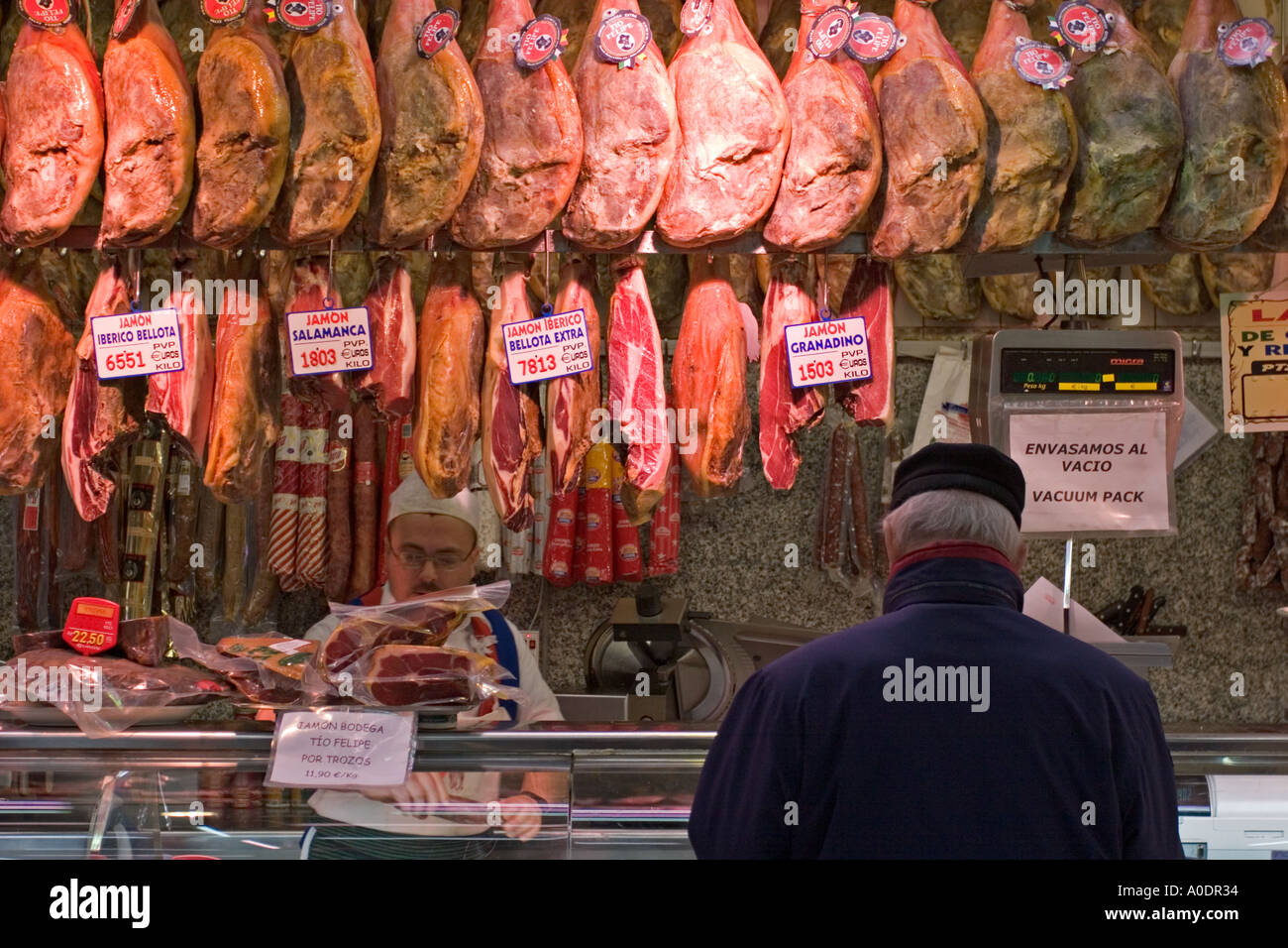 Ham shop near Plaza Mayor in Madrid Stock Photo - Alamy