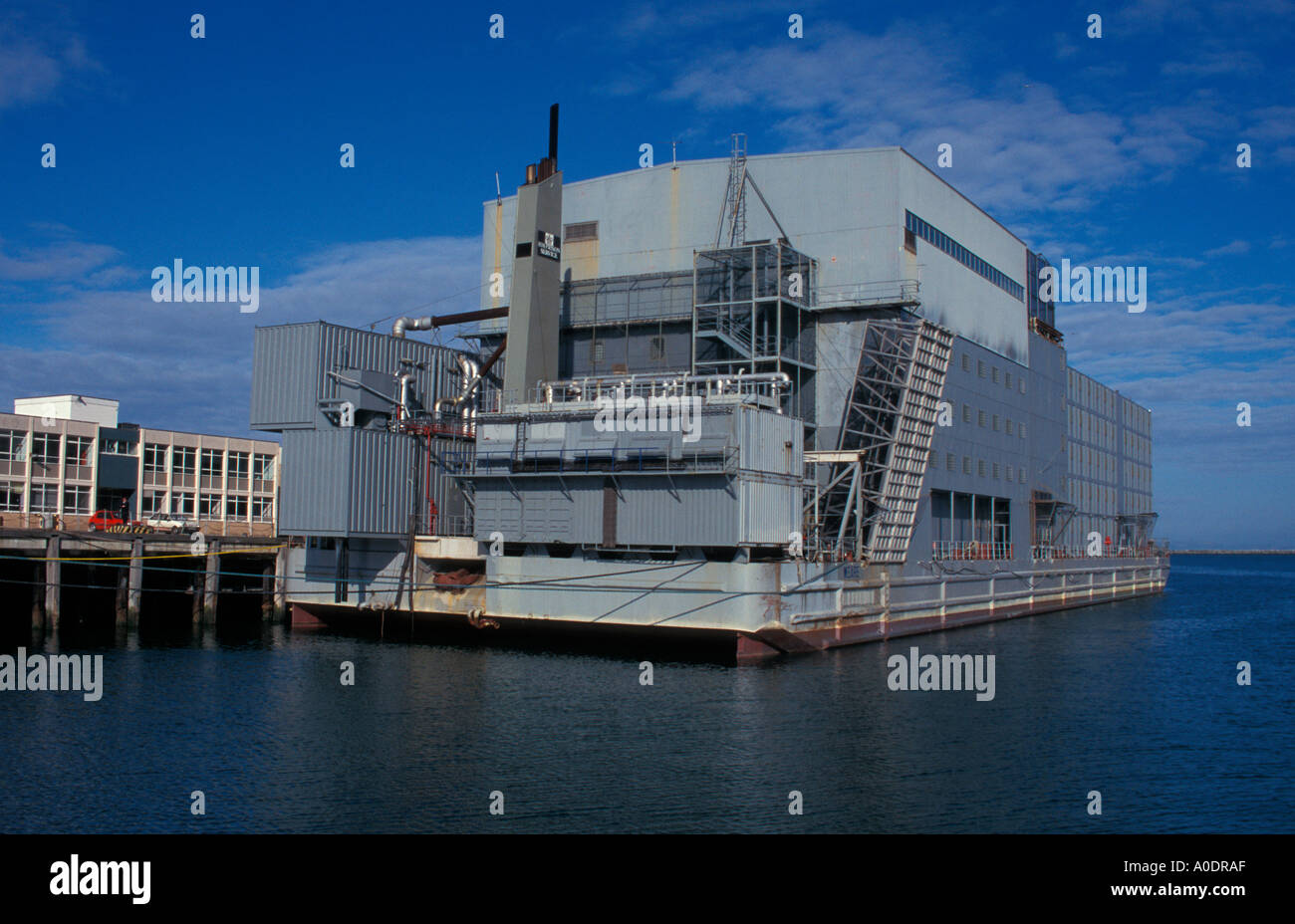 HMP Weare a training prison ship anchored in Portland harbour Dorset UK ...