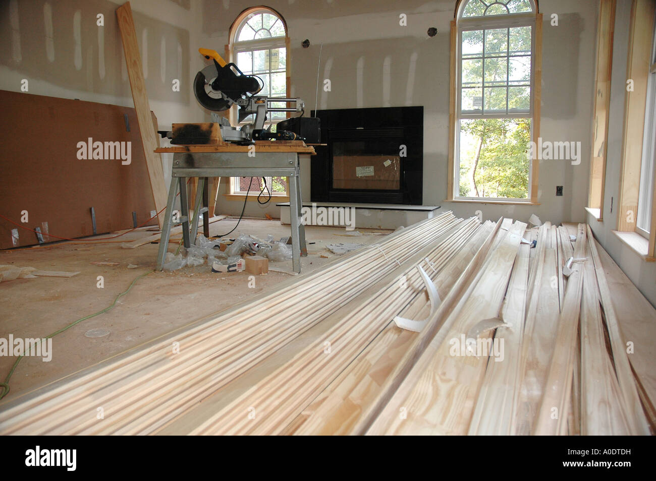 New home construction during the trim process Stock Photo - Alamy