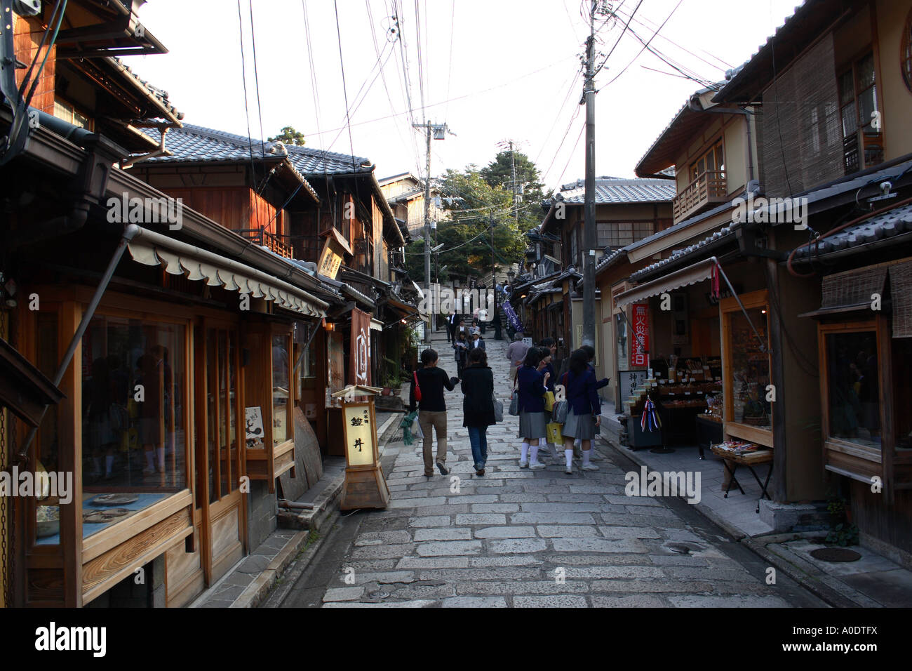 Old buildings in the historic Gion district of Kyoto city, Japan Stock ...