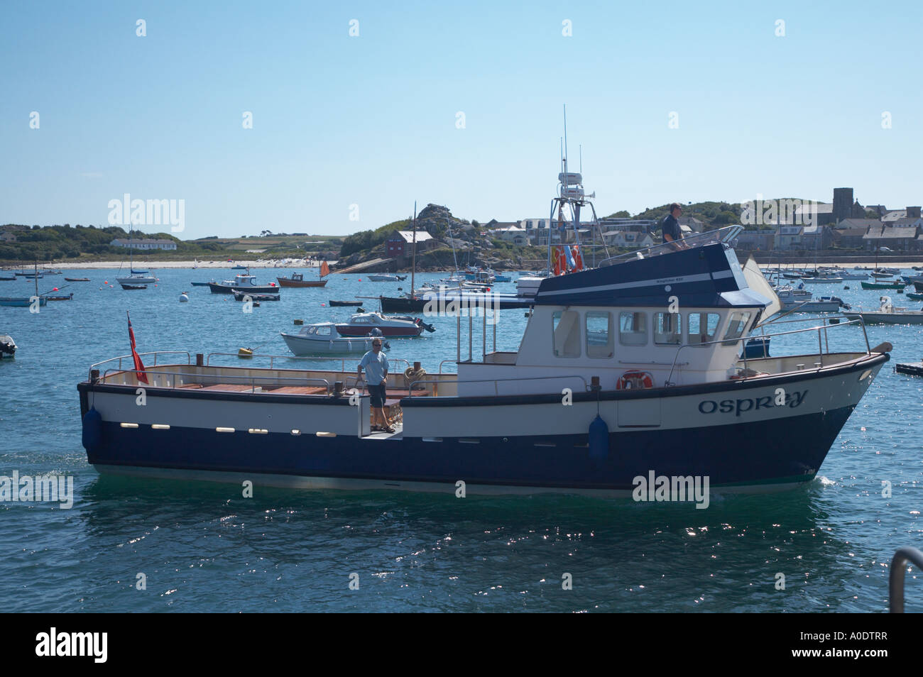 Osprey Pleasure boat in St.Mary's harbour Isles of Scilly Stock Photo ...