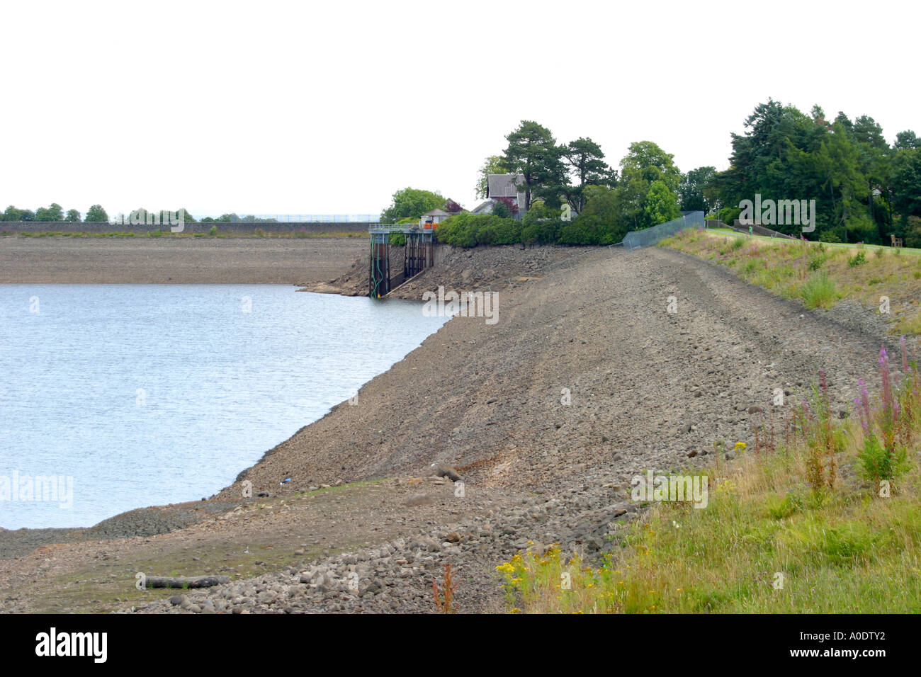 Dried out water supply reservoir Stock Photo - Alamy