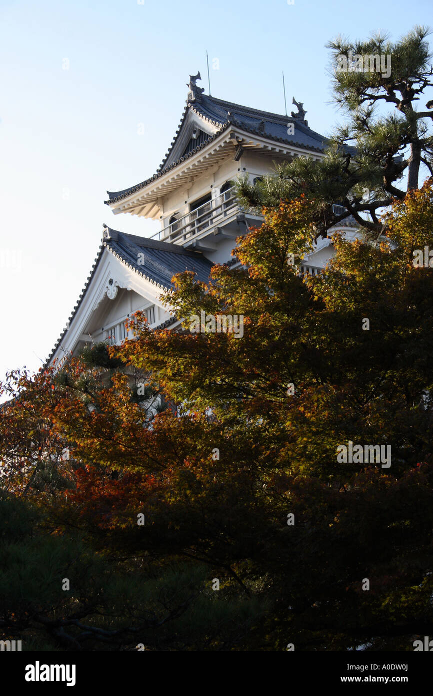A view of Nagahama castle in the former historic merchant town of ...