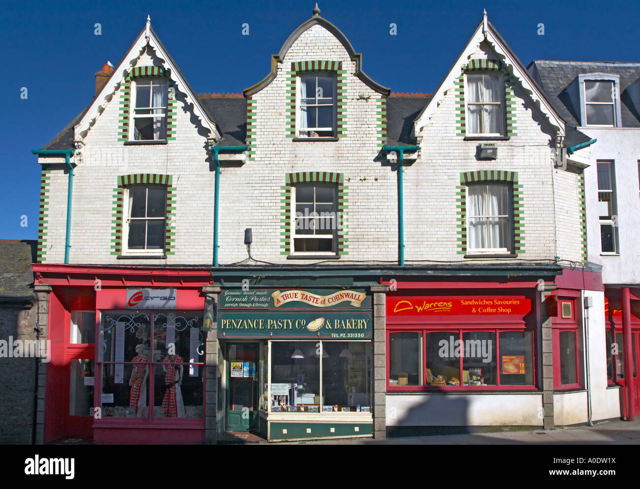 Traditional tiled buildings in Penzance Cornwall UK Stock Photo - Alamy