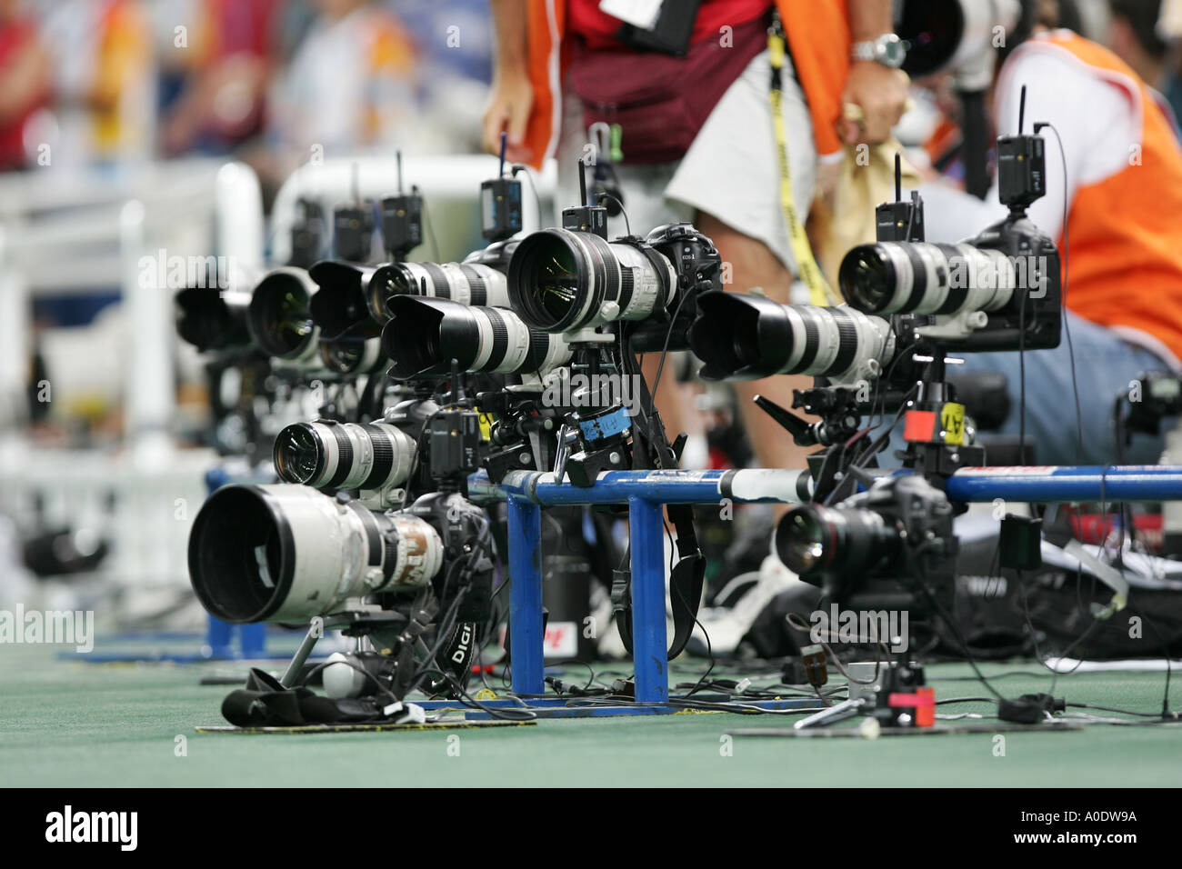 Multiplpe camera setup at the 2004 Athens olympics Stock Photo - Alamy
