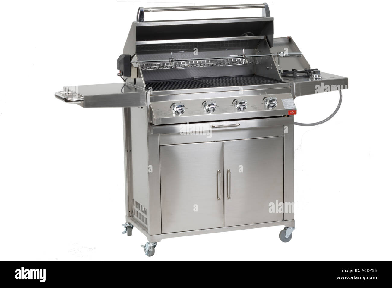 gas fired barbeque cooker and spit Stock Photo - Alamy