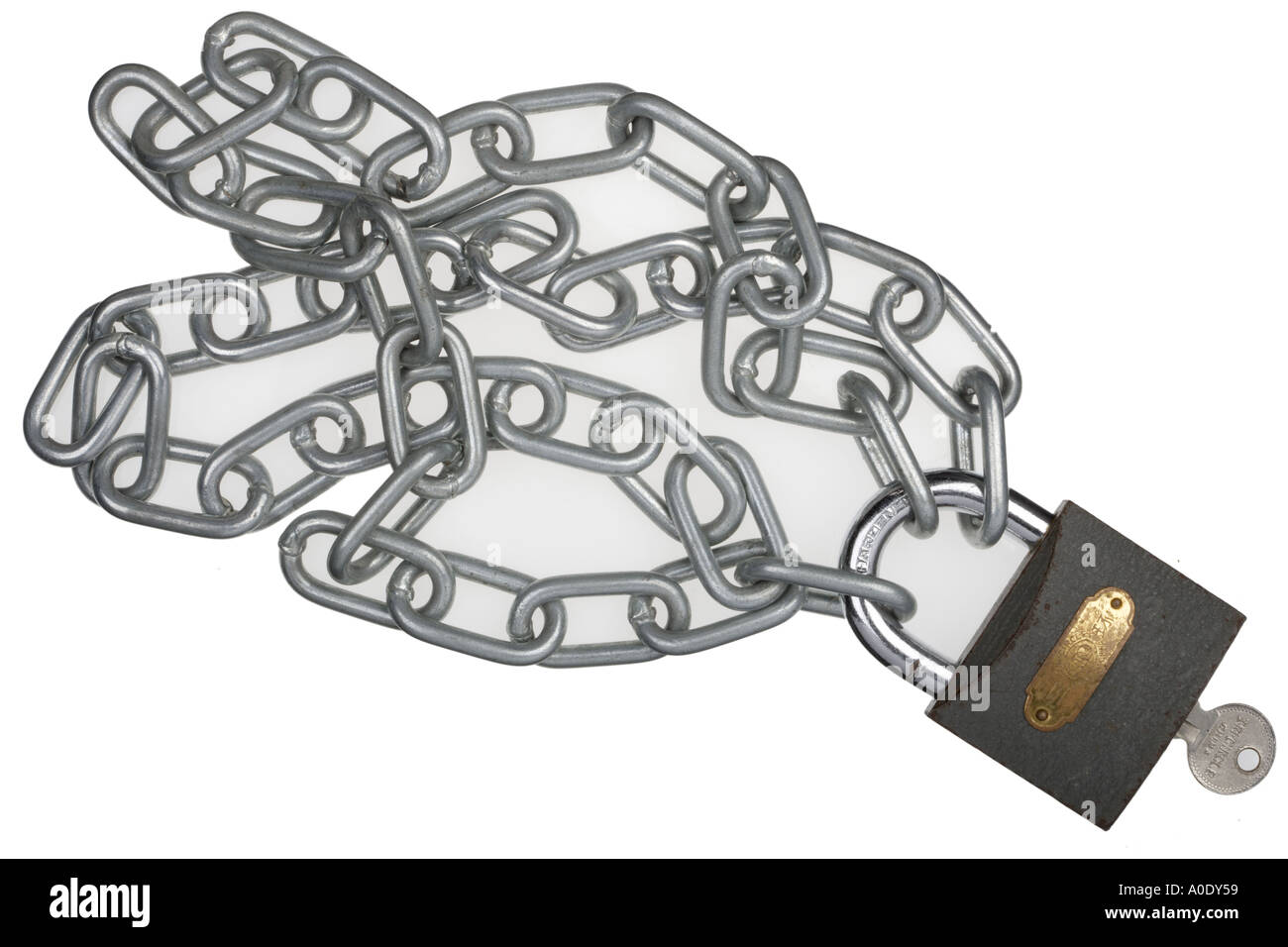 Security lock and metal chain Stock Photo - Alamy