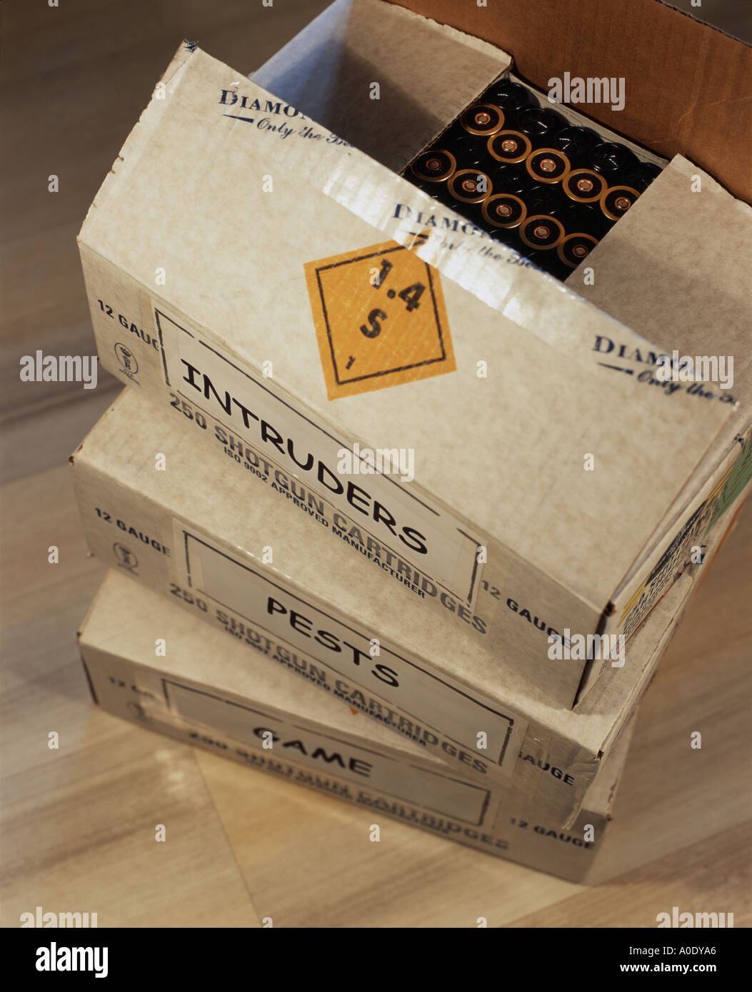 Boxes of shotgun cartridges Stock Photo - Alamy