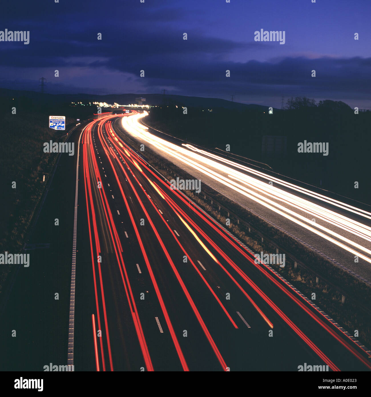 Light trails on motorway Stock Photo - Alamy