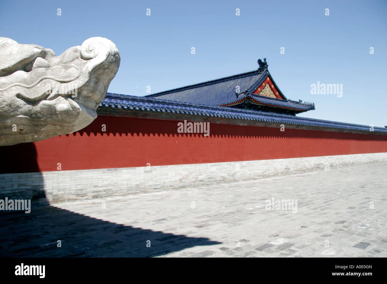 Empty courtyard in the Temple of Heaven, Beijing, China Stock Photo - Alamy