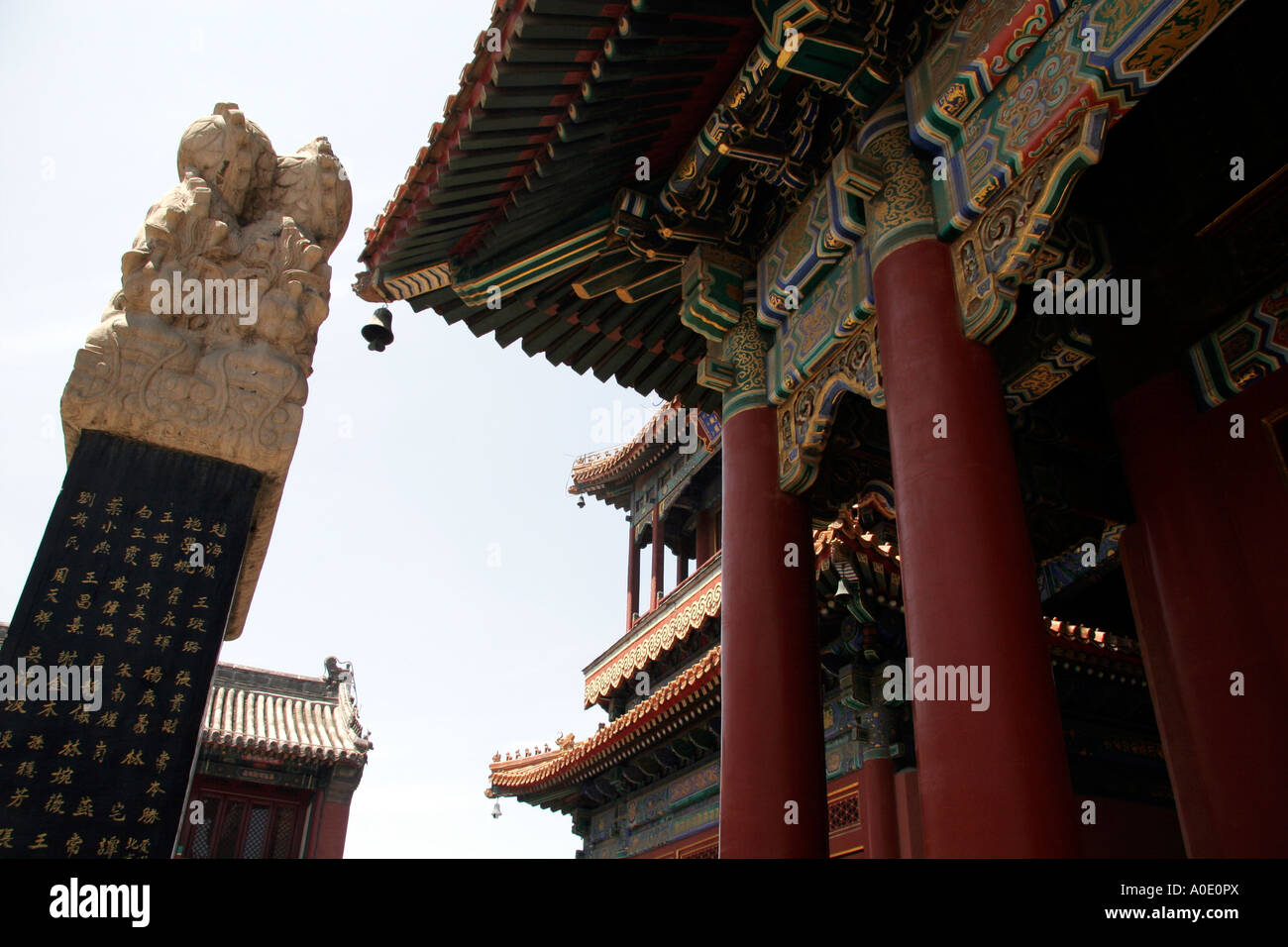 Statue inside the 17th century Tibetan Lama Temple, Bejing, China Stock ...