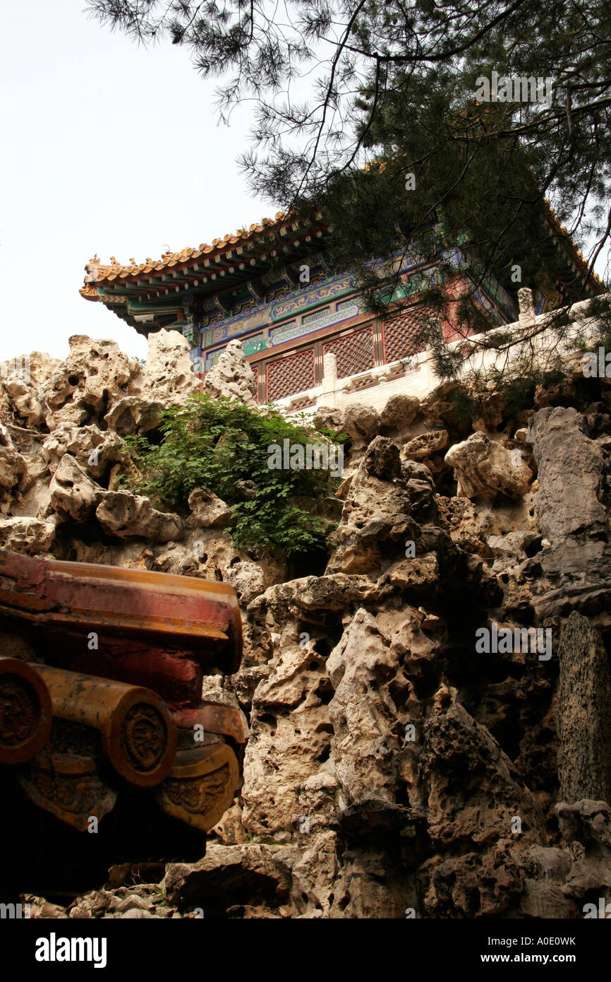 Ornamental rock garden in the Forbidden City, Beijing,China Stock Photo ...