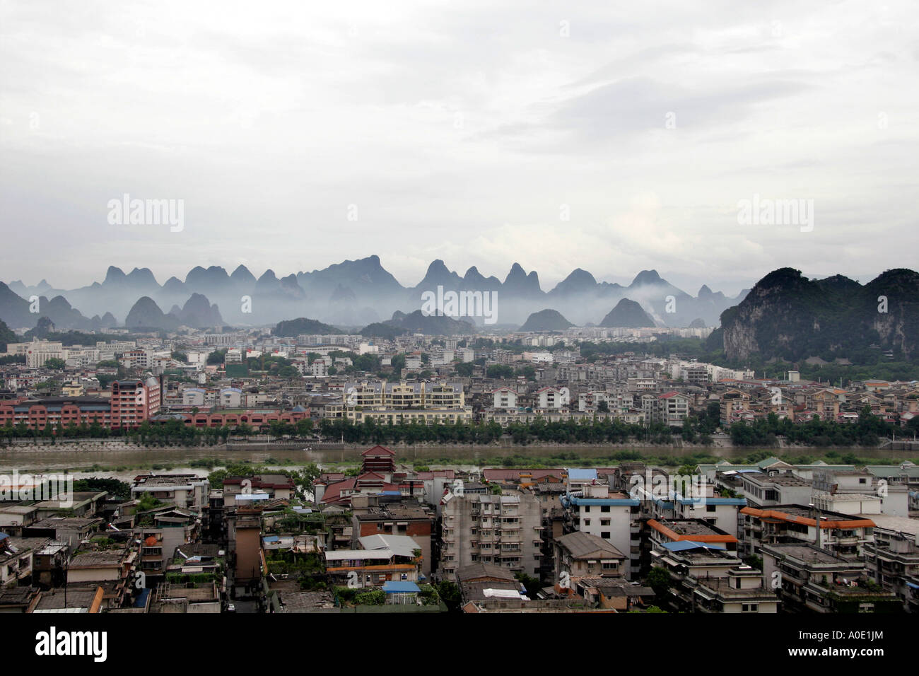 View of the famous Karst Peaks from 707 ft.high Solitary Beauty Peak ...