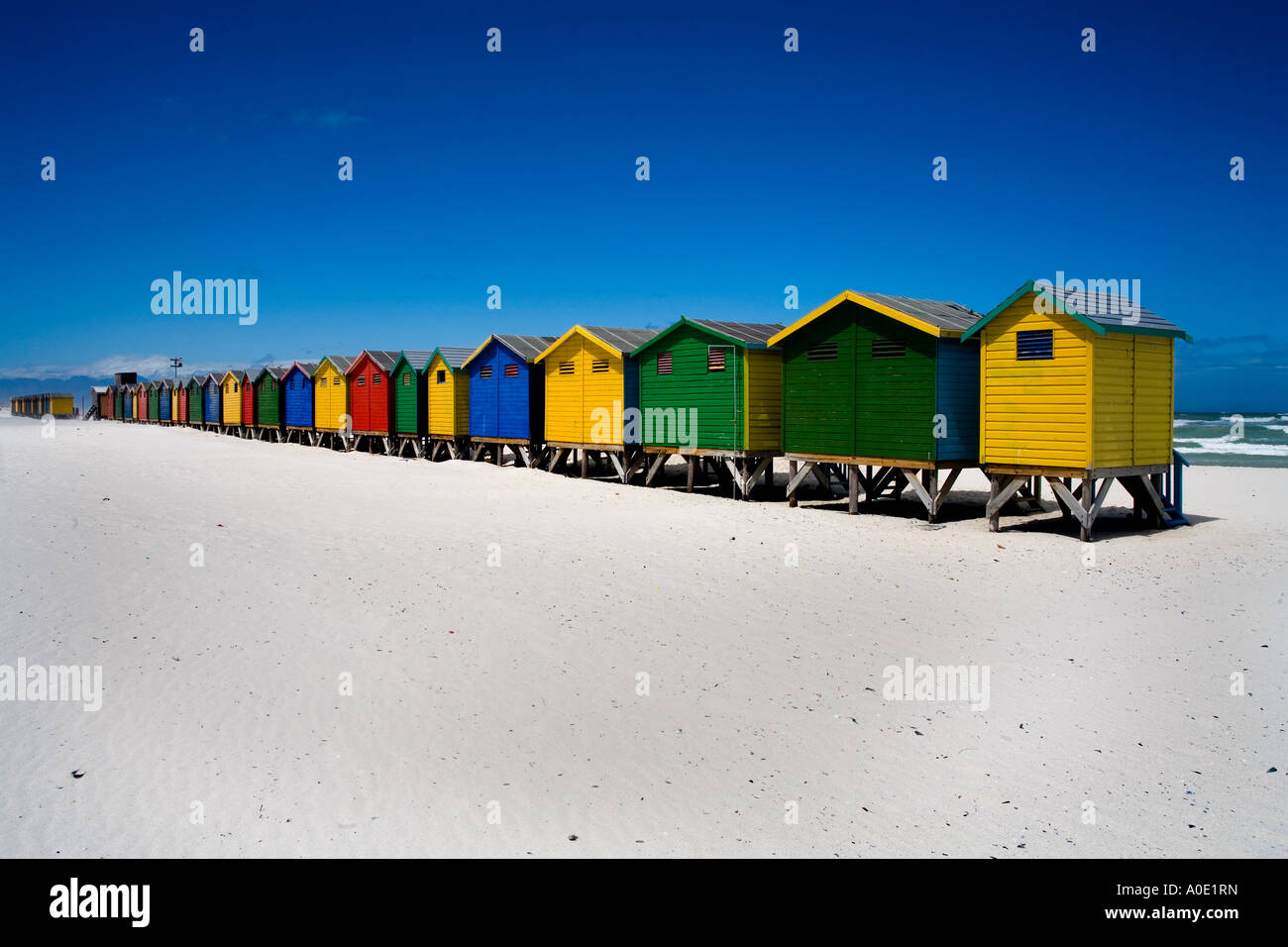 beach houses muizenberg Stock Photo - Alamy