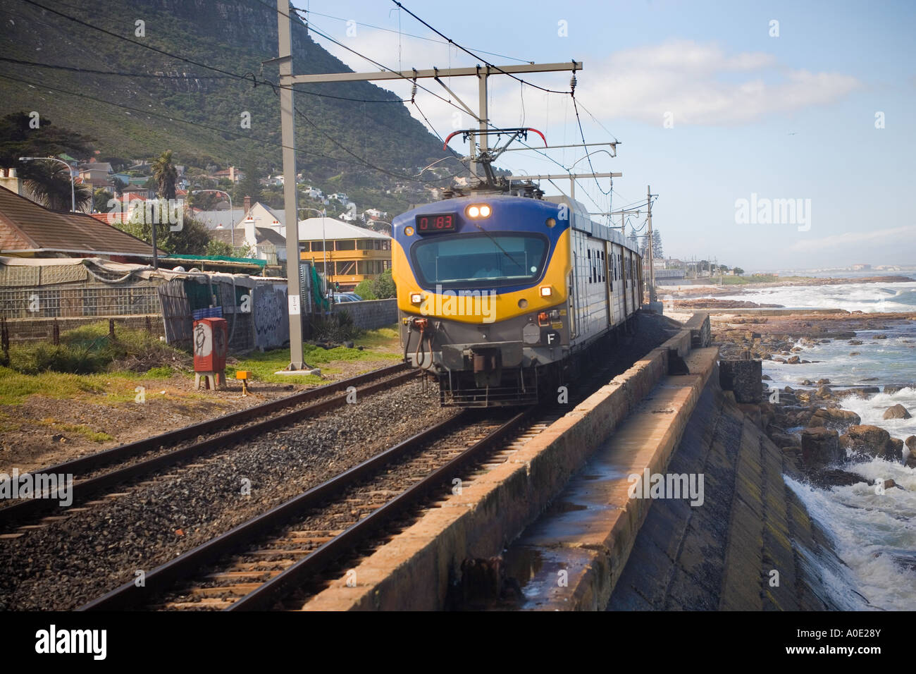 seaside railway train Stock Photo - Alamy