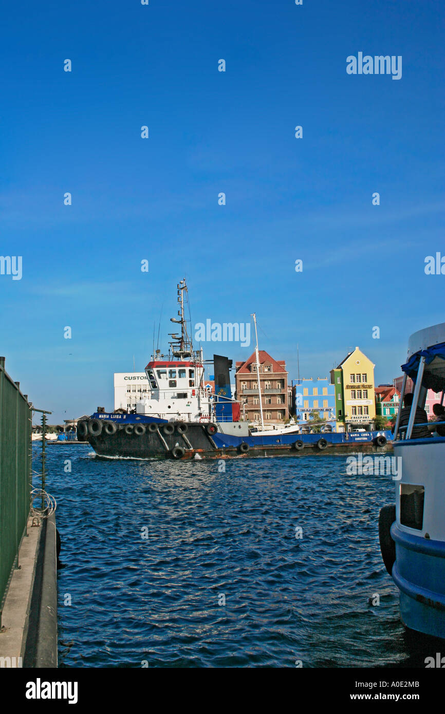 Harbour activities in Willemstad Curacao Netherlands Antilles Stock ...